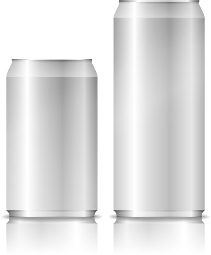 Aluminum cans empty 500ml on white background Vector Image