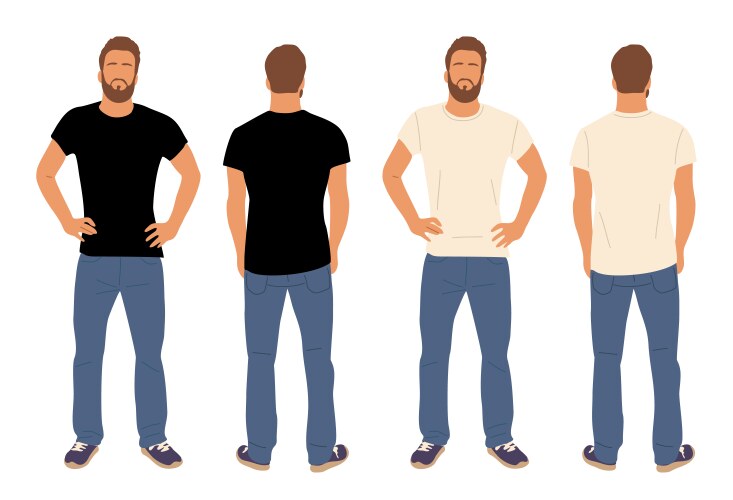Man front and back views Royalty Free Vector Image