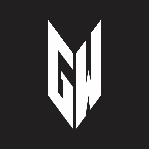 Gw logo initial with circle line cut design Vector Image