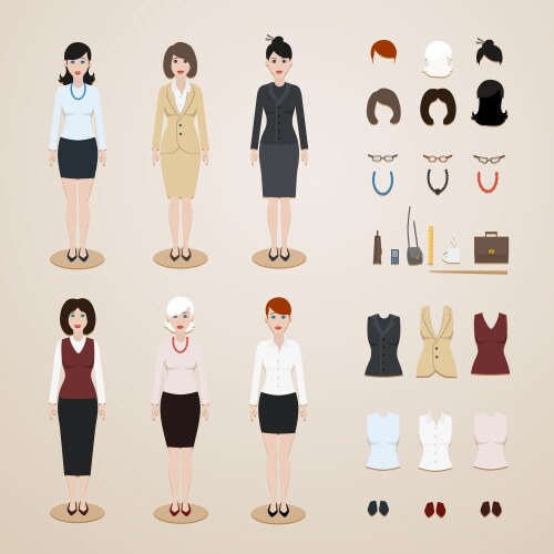 All age generation women set Royalty Free Vector Image All age generation women set Royalty Free Vector Image