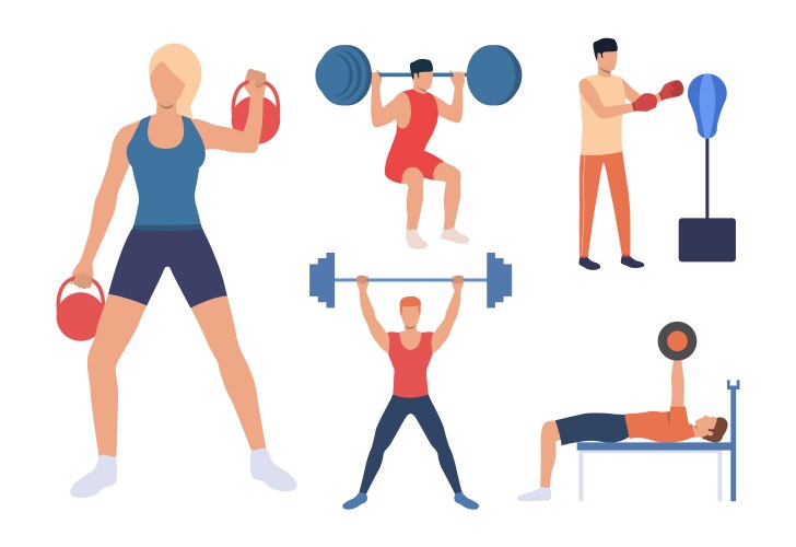 Cartoon Characters Lifting Weights Vector Images (over 2,900)