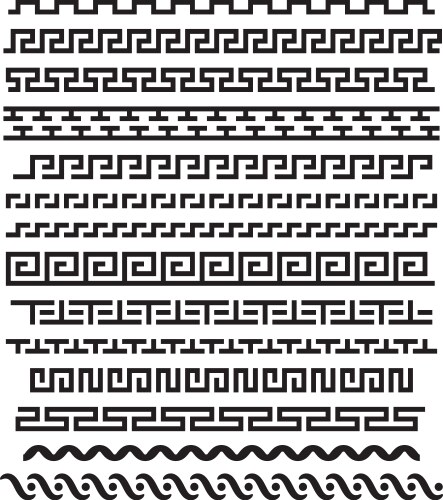 Ancient greek pattern - seamless set Royalty Free Vector
