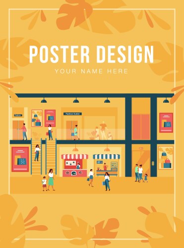 Department store interior with customers Vector Image