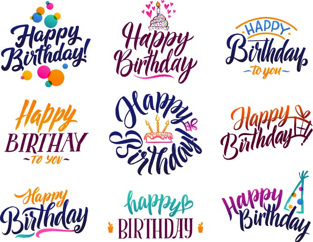 Happy Birthday Script Vector Images (over 5,000)