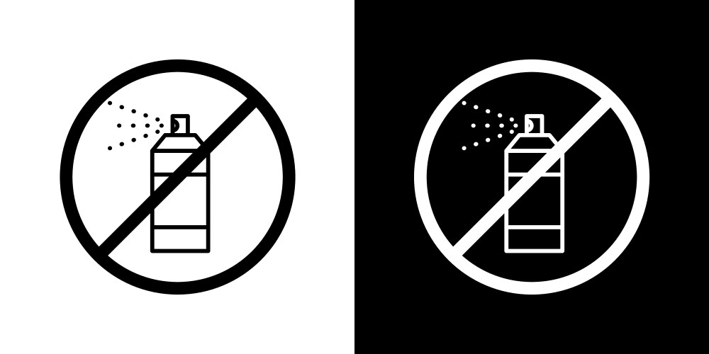 No spray can allowed sign icon set aerosol red Vector Image