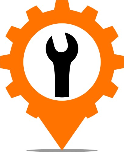 Tool fix and repair logo icon design Royalty Free Vector