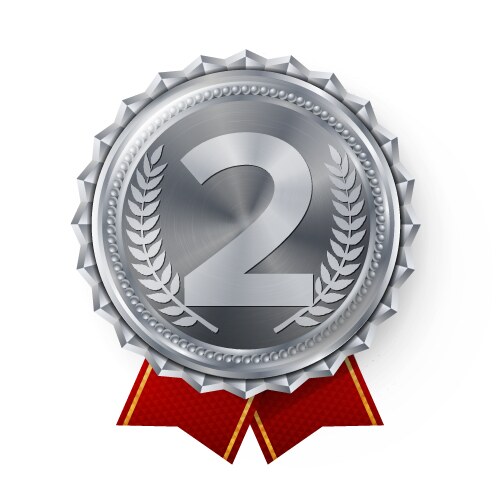 Gold medal metal realistic first placement Vector Image