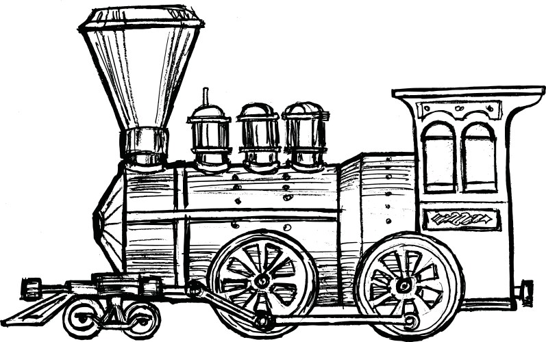 Steam Locomotive Sketch Royalty Free Vector Image