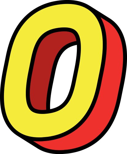 3d o letter design Royalty Free Vector Image - VectorStock