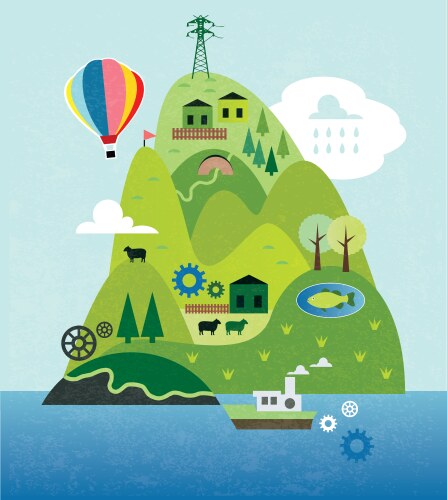 Cartoon map Royalty Free Vector Image - VectorStock