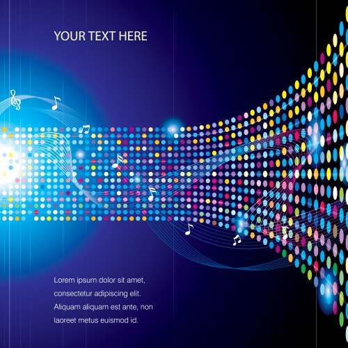 Abstract blue music background with star Vector Image