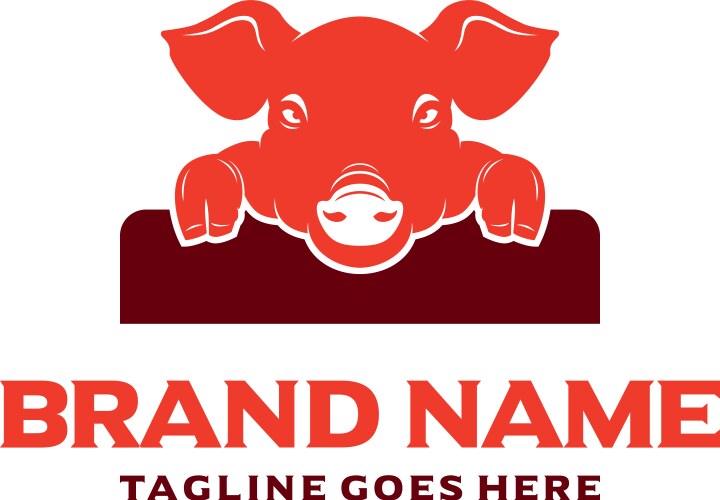Pig Nose Logo Pigs Nose Simple Logo And Pork Pig Royalty Free Vector