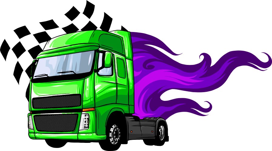 Truck simple flat front view Royalty Free Vector Image