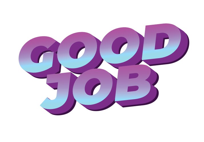 Good job text effect in 3d style and colors Vector Image