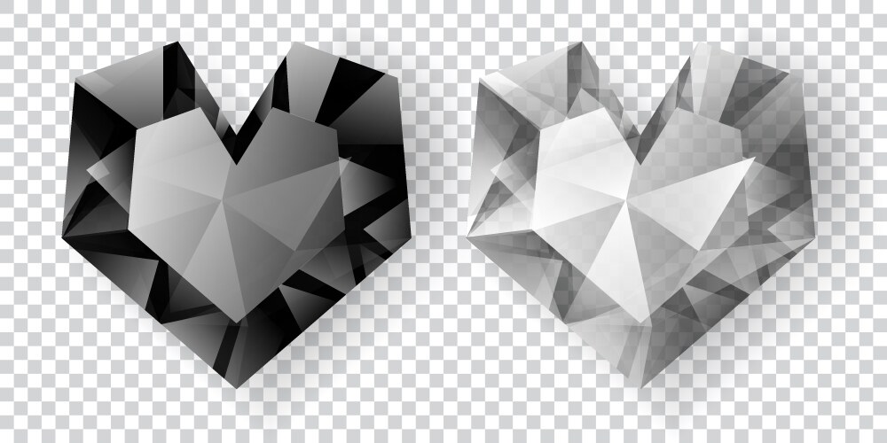 Crystal faceted heart Royalty Free Vector Image