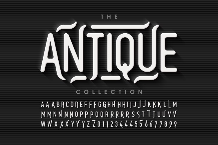 Antique style font design vintage alphabet Vector Image