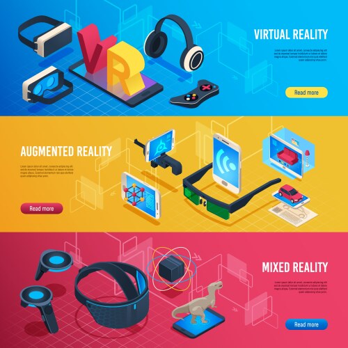 Volunteer augmented reality and like minimal line Vector Image