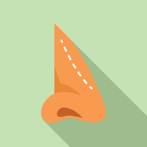 Cartoon nose with shadow on pastel background Vector Image