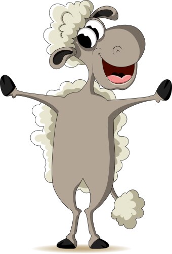 Sheep cartoon character Royalty Free Vector Image