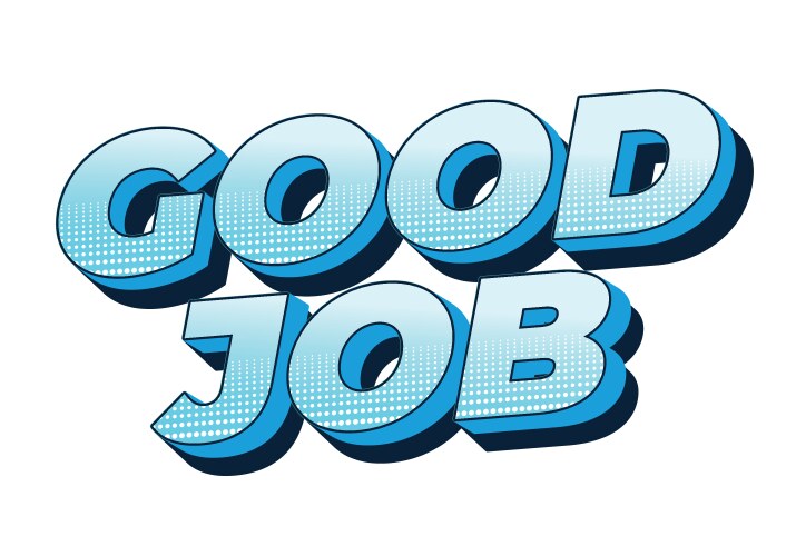 Good job text effect in 3d style and colors Vector Image