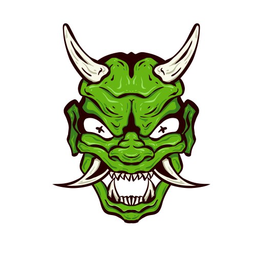 Oni hannya mask art 3 - full details Royalty Free Vector