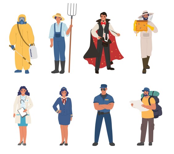Professional workers different jobs professionals Vector Image