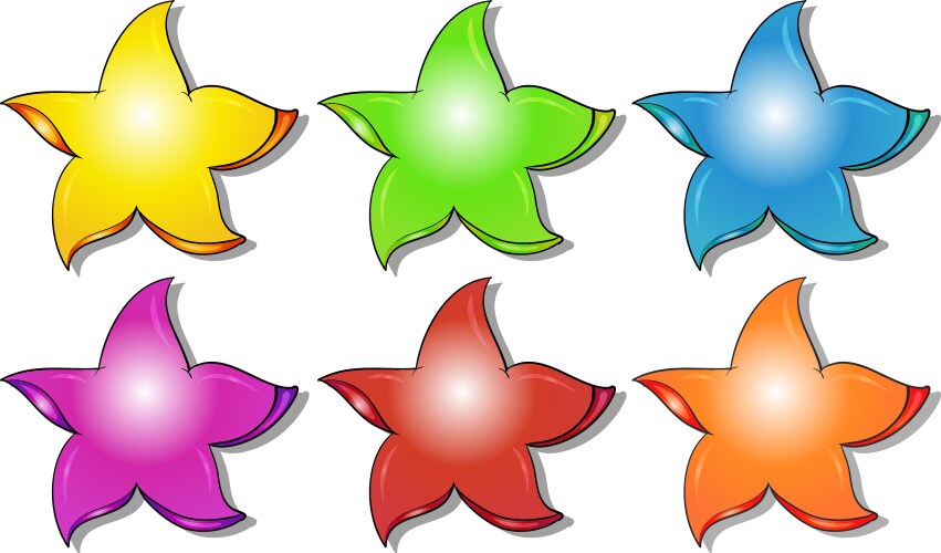 Glossy stars Royalty Free Vector Image - VectorStock