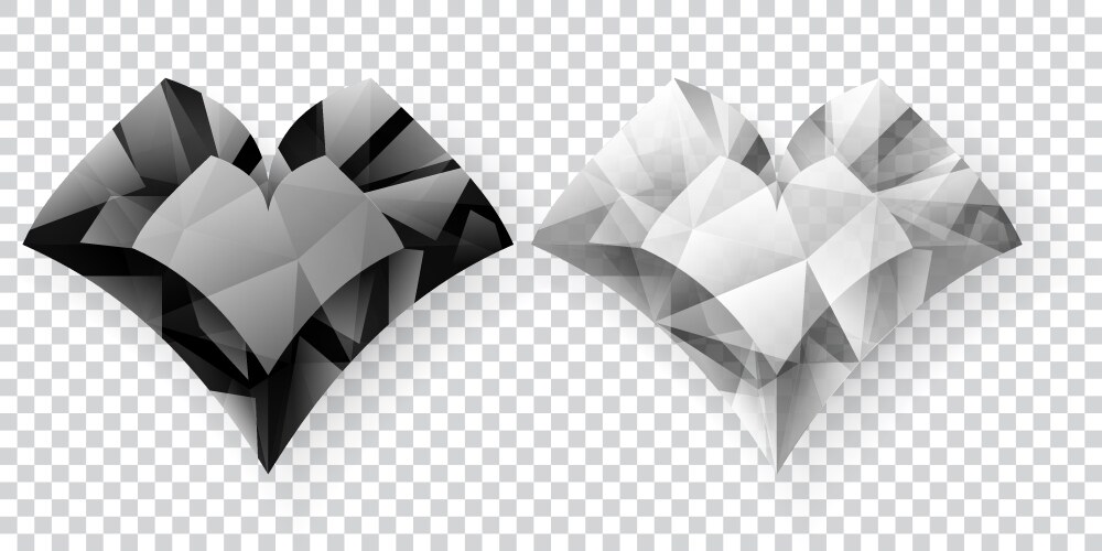 Two crystal hearts Royalty Free Vector Image - VectorStock