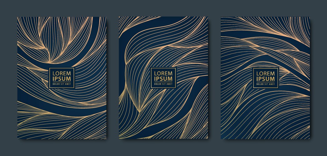 Japanese wavy art deco patterns flow Royalty Free Vector