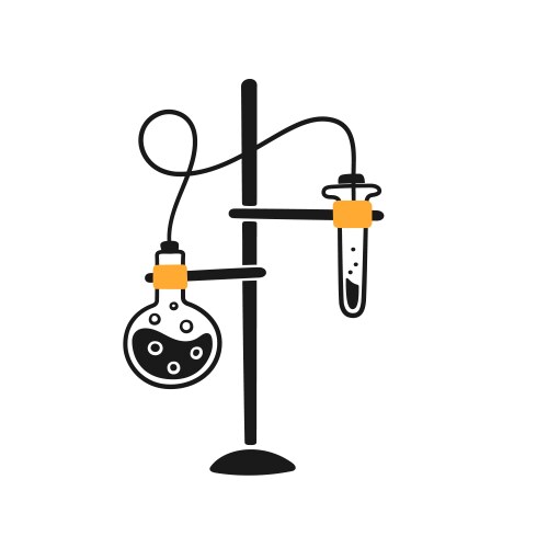 Simple distillation model in chemistry laboratory Vector Image