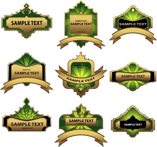 Gold framed labels Royalty Free Vector Image - VectorStock