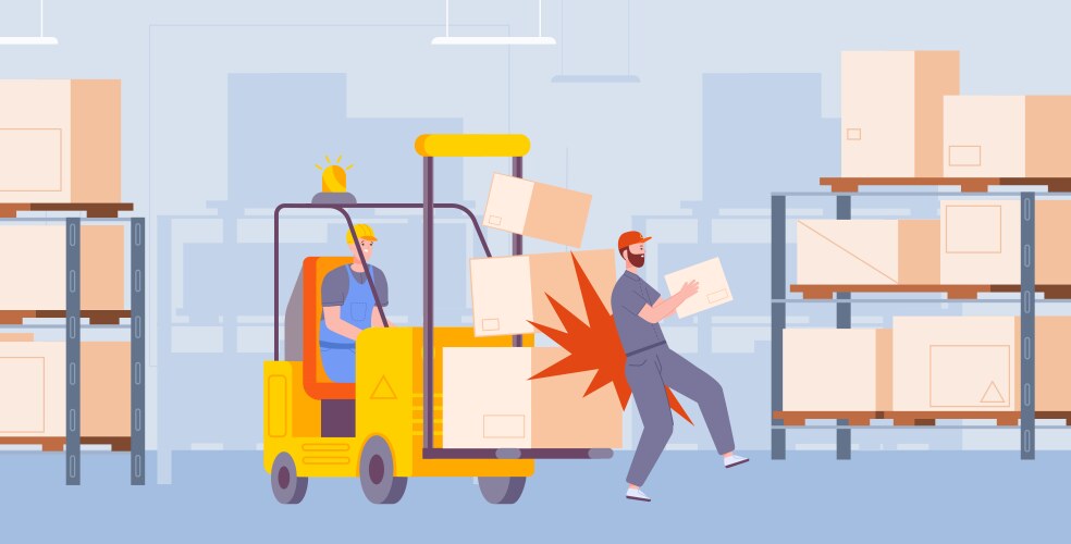 Manufacturing industry problem accident Royalty Free Vector