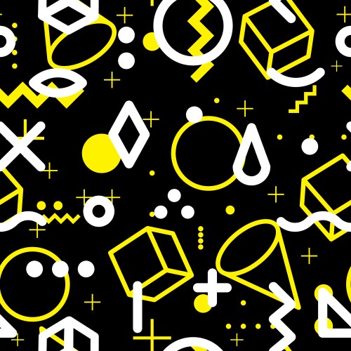 Pattern 80s seamless background retro Royalty Free Vector