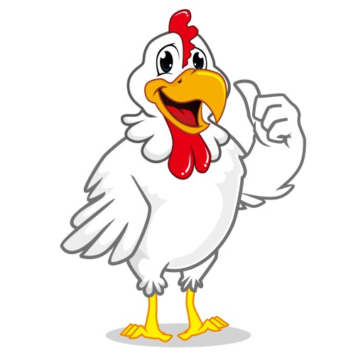 Chicken chef mascot cartoon Royalty Free Vector Image