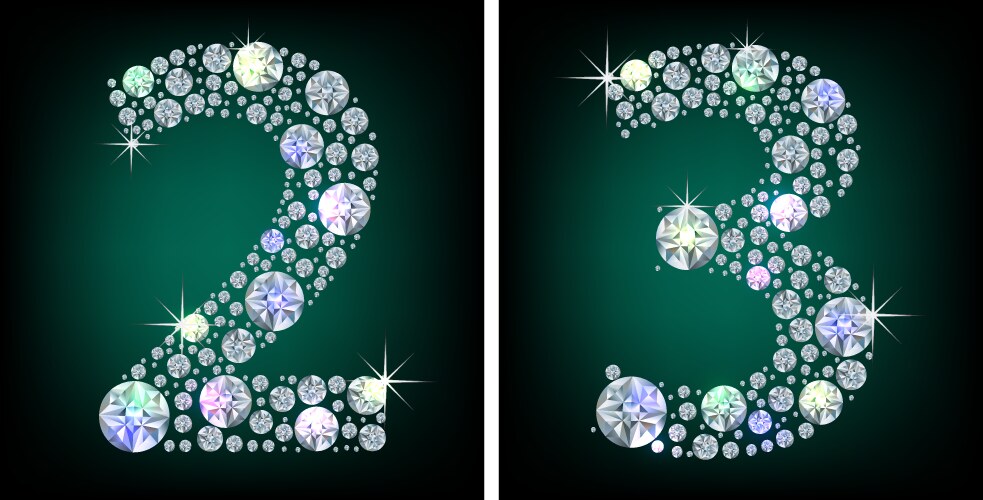 Diamond number three Royalty Free Vector Image