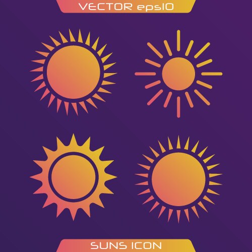 Flat sun icon Royalty Free Vector Image - VectorStock
