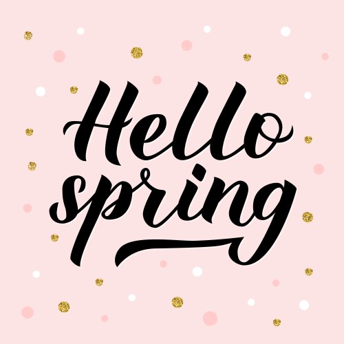 Handwritten calligraphic spring lettering Vector Image