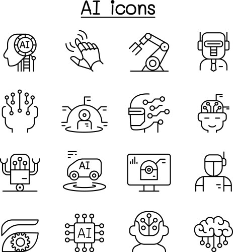 Process icon set graphic design Royalty Free Vector Image