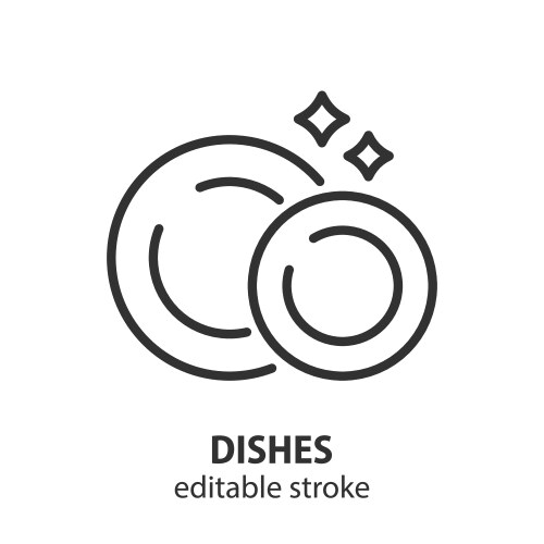 Plates stack in water splash white clean dishes Vector Image