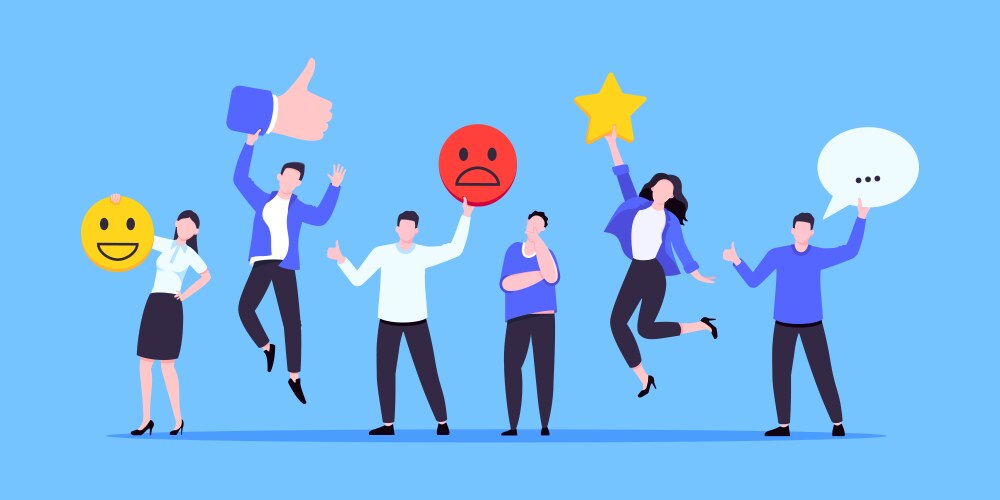 Employee feedback work satisfaction survey Vector Image