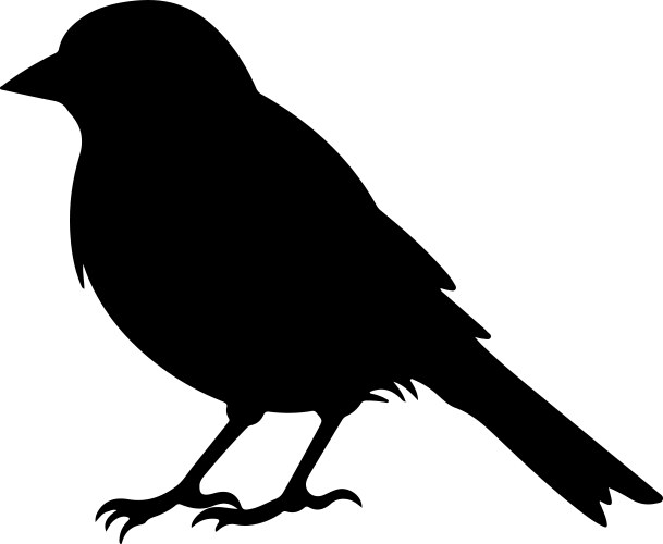 Finch silhouette white background Royalty Free Vector Image