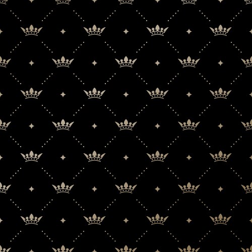 Seamless pattern with king crowns and royal Vector Image