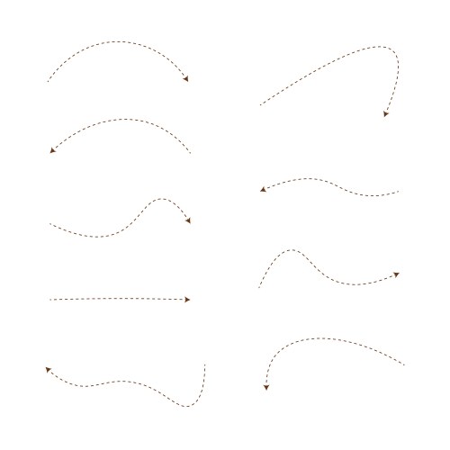 Dashed line arrows Royalty Free Vector Image - VectorStock