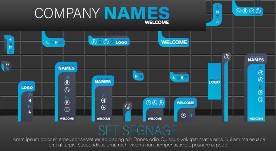 Modern Signage Set Royalty Free Vector Image - VectorStock