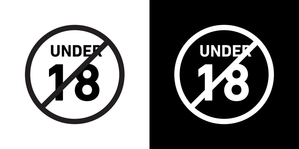 No under eighteen sign icon set restriction Vector Image