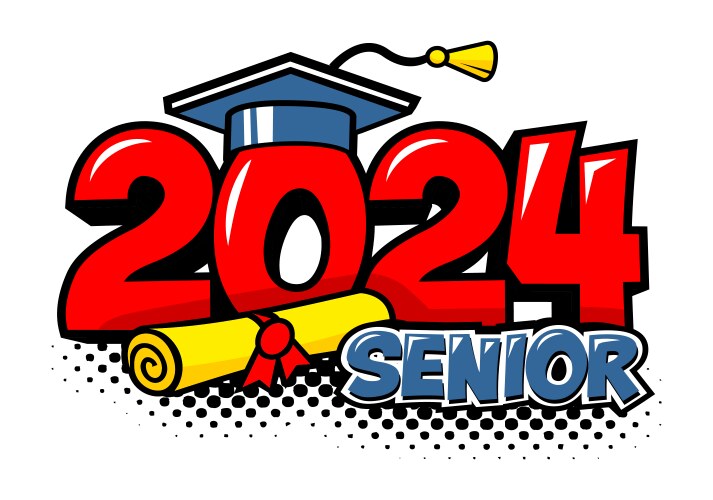 2024 graduate class logo Royalty Free Vector Image