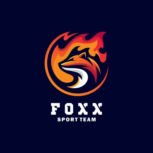 Fox orange mascot logo design Royalty Free Vector Image