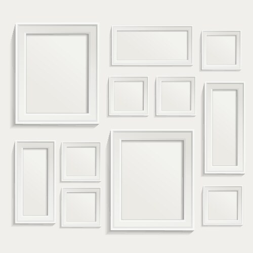 Realistic photo frames with pictures Royalty Free Vector