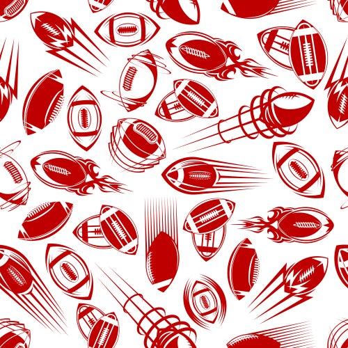 Rugby ball seamless background pattern Royalty Free Vector