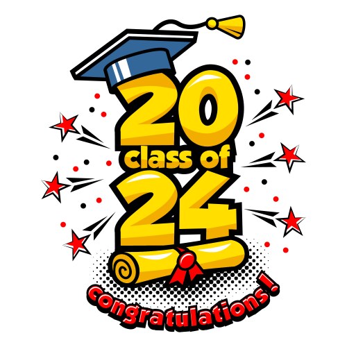 2024 graduate class logo Royalty Free Vector Image